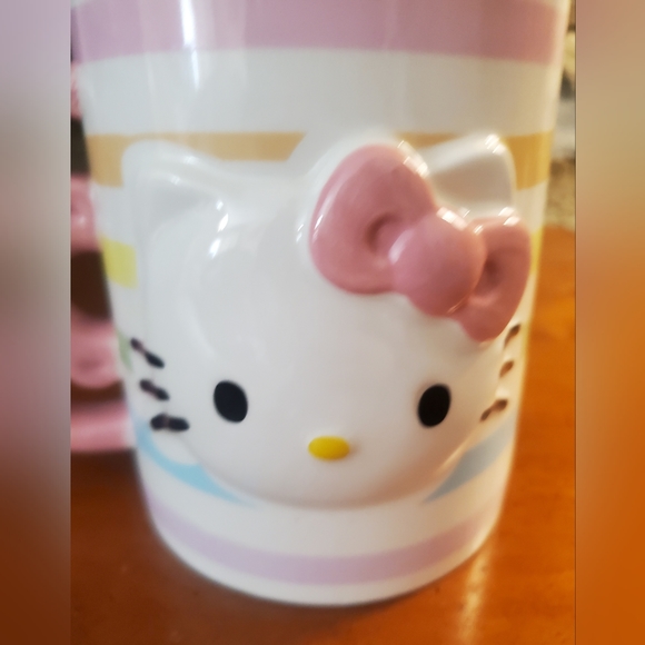 Sanrio | Kitchen | Hello Kitty By Sanrio Ceramic Mug Pink Rain Bow ...